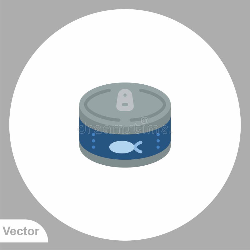 Canned Fish Vector Icon Sign Symbol Stock Vector - Illustration of ...