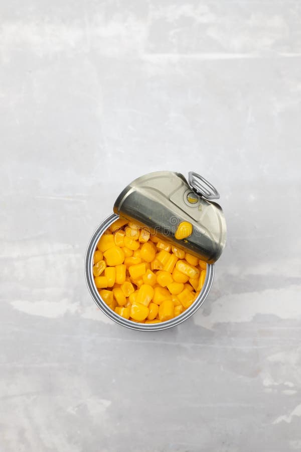 Canned Food Corn in Iron on Ceramic Stock Image - Image of object ...