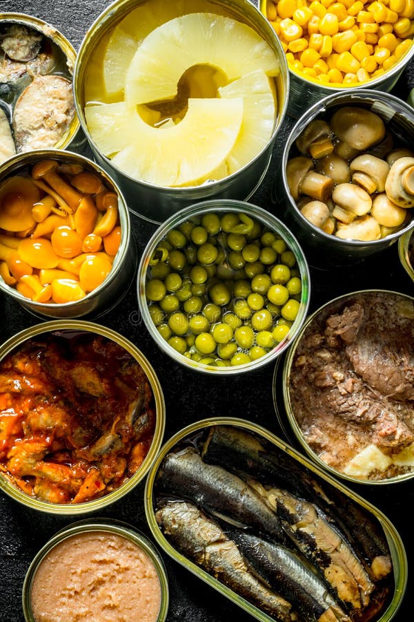 Canned food in open cans stock image. Image of canned - 150150579