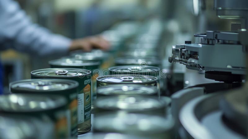 Canned Food Production Line Manufacturing Process Stock Illustration ...