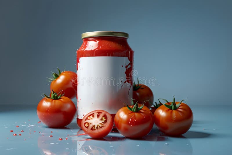 Canned Food, Ripe Red Tomatoes Canned in Jars Stock Image - Image of ...
