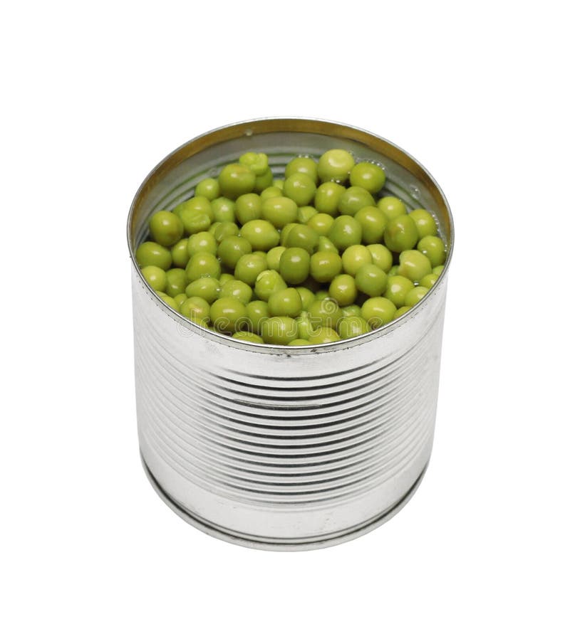 Canned Green Pea Cut Out on the White Background Stock Photo - Image of ...