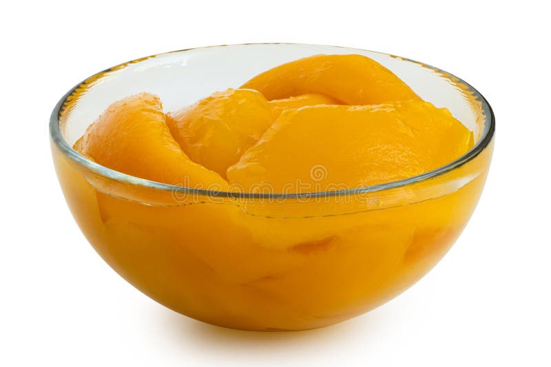 Canned mango in a bowl stock photo. Image of slice, fruit - 186527342