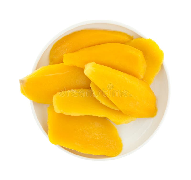 Canned Mango Slices in Dish Stock Image - Image of slice, fruit: 48745909