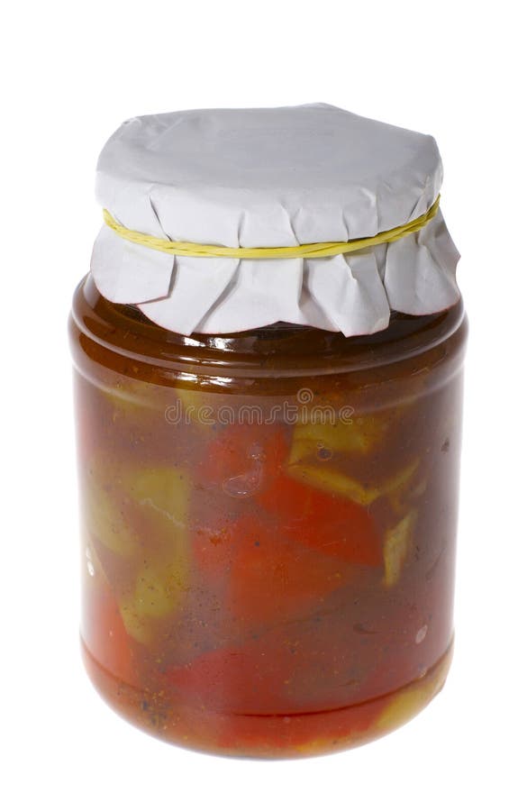 Canned Pepper in the Jar Isolated Stock Photo - Image of spice, pickled ...