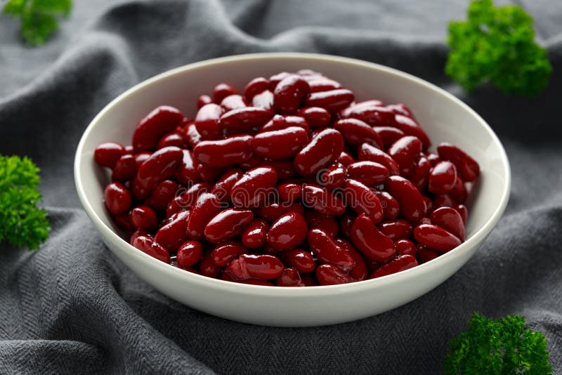 Canned Red Kidney Beans in White Bowl Stock Image - Image of bean ...