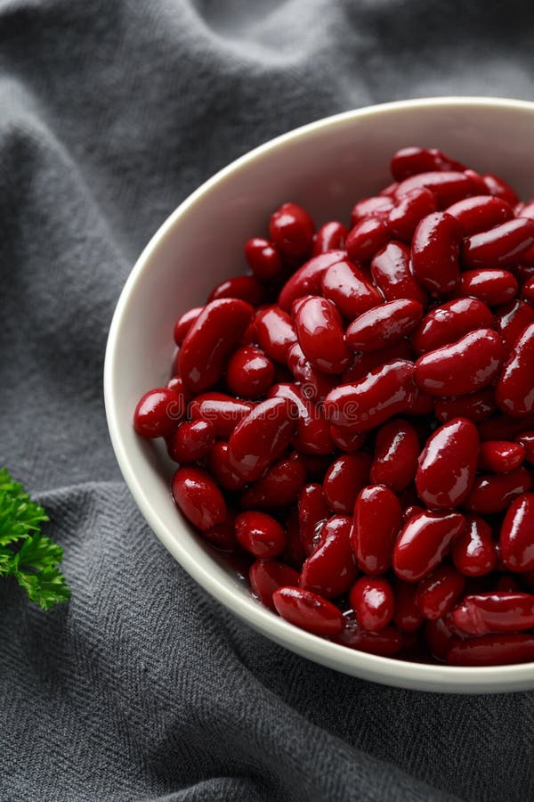 Canned Red Kidney Beans in White Bowl Stock Photo - Image of legume ...