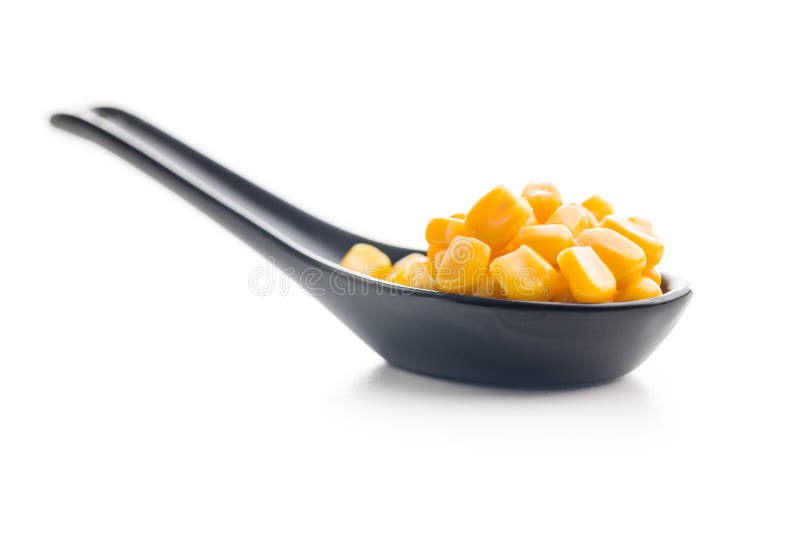 Canned Sweet Corn in Opened Tin Can, Top View. Stock Photo - Image of ...