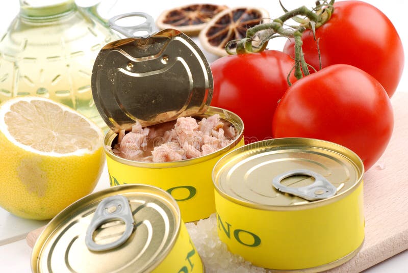 Canned tuna stock photo. Image of dinner, container, packaging - 25635602