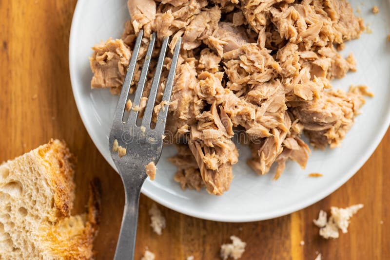 Canned Tuna Fish on the Plate Stock Photo - Image of food, preserved ...