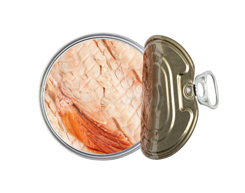Canned Tuna Isolated, Albacore Fish Chunks in Open Tin Can, Tuna Oil ... Canned Tuna Isolated, Albacore Fish Chunks in Open Tin Can, Tuna Oil ...