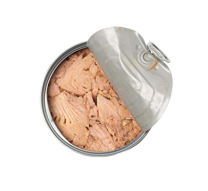 Canned Tuna Isolated, Albacore Fish Chunks in Open Tin Can, Tuna Oil ... Canned Tuna Isolated, Albacore Fish Chunks in Open Tin Can, Tuna Oil ...