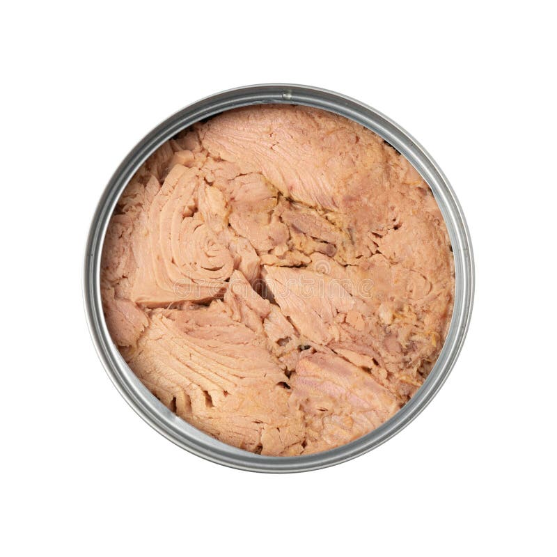 Canned Tuna Isolated, Albacore Fish Chunks in Open Tin Can, Tuna Oil ... Canned Tuna Isolated, Albacore Fish Chunks in Open Tin Can, Tuna Oil ...