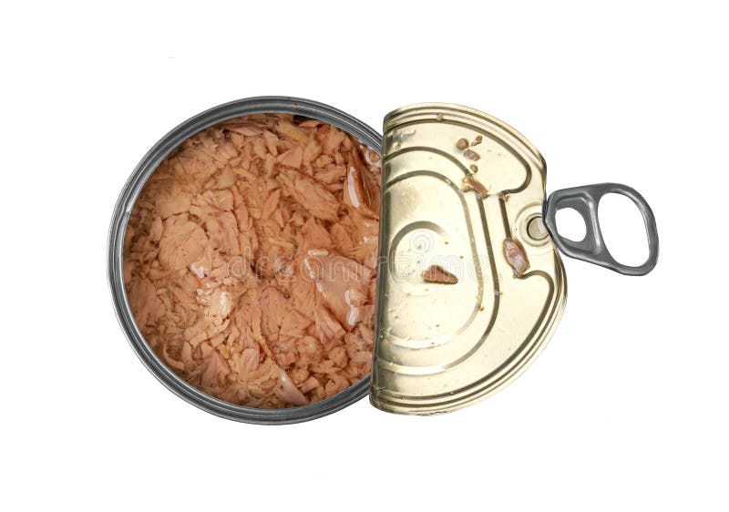 Canned Tuna Isolated, Albacore Fish Chunks in Open Tin Can, Tuna Oil ... Canned Tuna Isolated, Albacore Fish Chunks in Open Tin Can, Tuna Oil ...