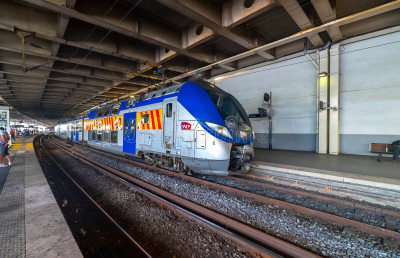 Train Inside the Cannes Railway Station Editorial Image - Image of ...