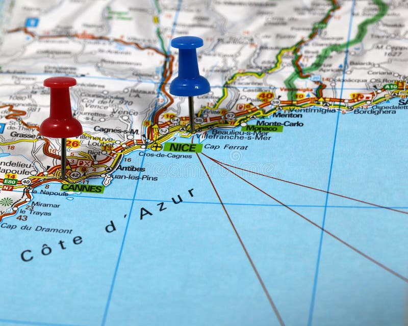 Cannes, Nice and Monaco stock photo. Image of road, airplane - 61893624