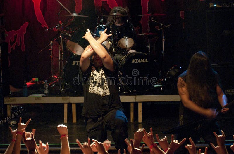 Cannibal Corpse on stage editorial photography. Image of vilnius - 15650927