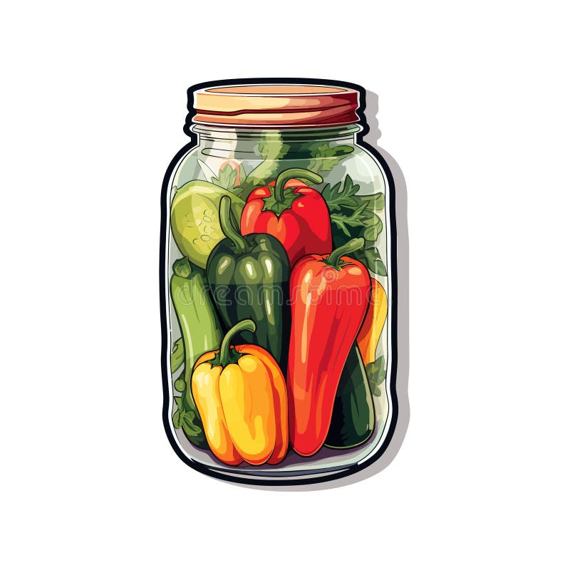 Canning Jar Sticker. Vector Illustration Design Stock Illustration ...