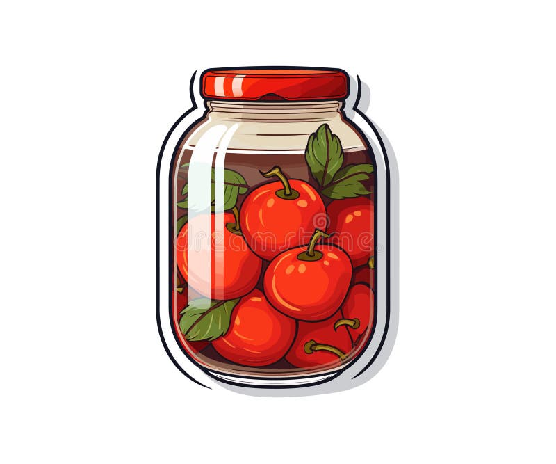 Canning Jar Sticker. Vector Illustration Design Stock Illustration ...