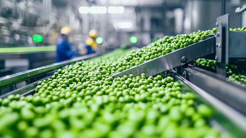Canning Process of Green Peas in an Industrial Facility during Daylight ...