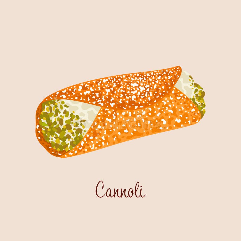 Cannoli Italian Dessert Vector Illustration Stock Vector - Illustration ...