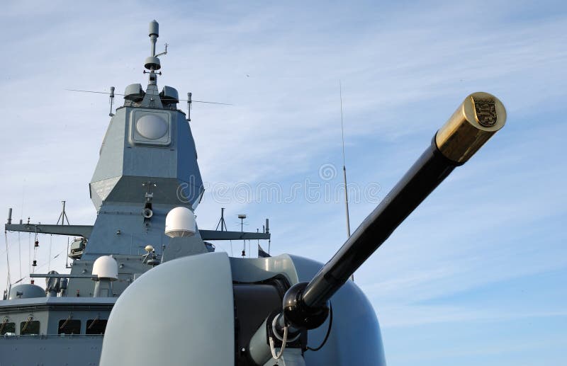 Turrets on Navy Battle Ship Stock Photo - Image of radar, control: 10091110