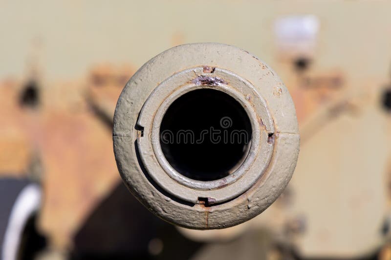 Cannon Barrel Muzzle Brake Outlet. Stock Image - Image of attack ...