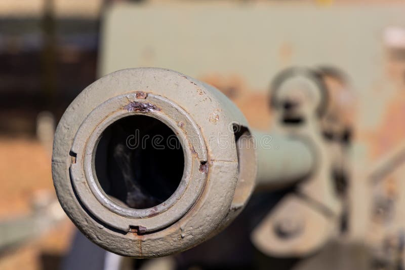 Cannon Barrel Muzzle Brake Outlet. Stock Image - Image of technology ...
