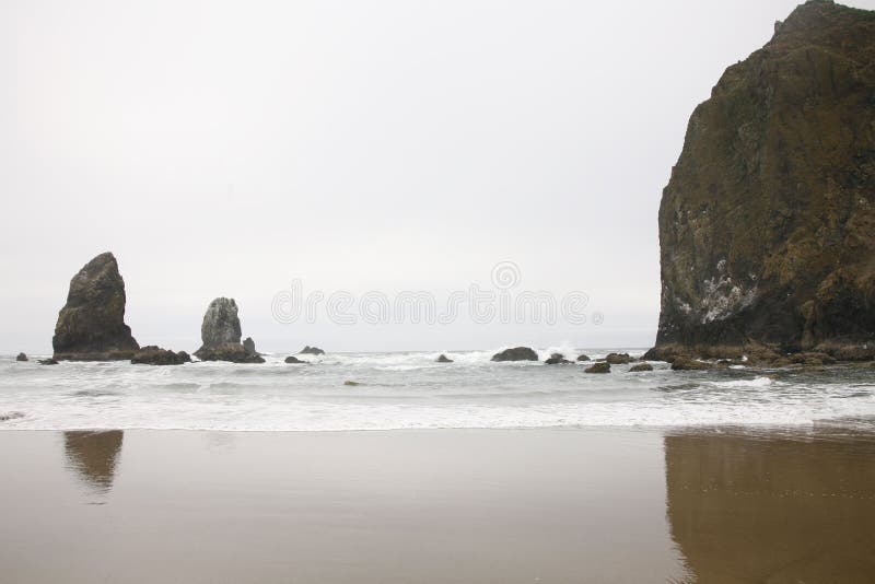 Cannon Beach Rock Formation Oregon Stock Photo - Image of beautiful ...