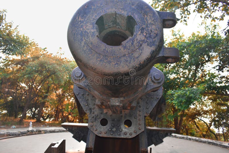 A Cannon Captured from Back Situated in Cannon Hill in Mumbai Stock ...
