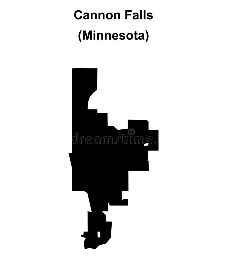 Cannon Falls outline map stock vector. Illustration of area - 387418657