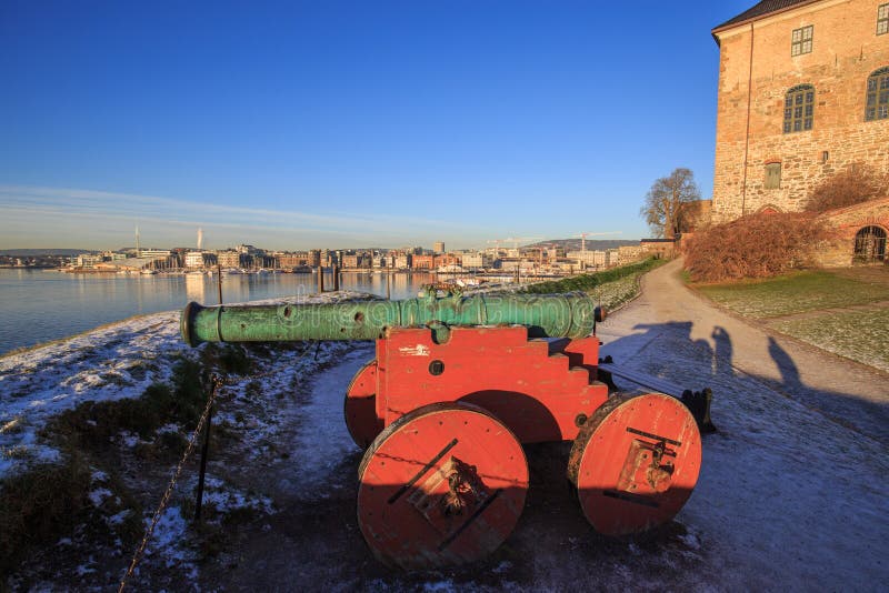 Cannon in Fort, Oslo, Norway Stock Photo - Image of outside, coast ...