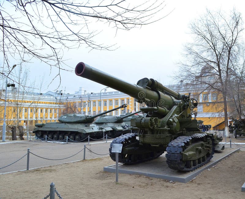 Cannon and Howitzer Under the Walls of a Castle Stock Photo - Image of ...