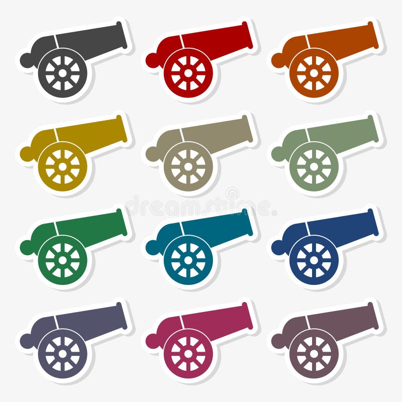 Cannon Icon - Illustration stock vector. Illustration of defending ...
