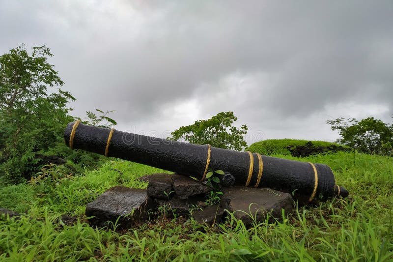 Ancient Cannon on Palgad Fort, Maharashtra, India Stock Photo - Image ...