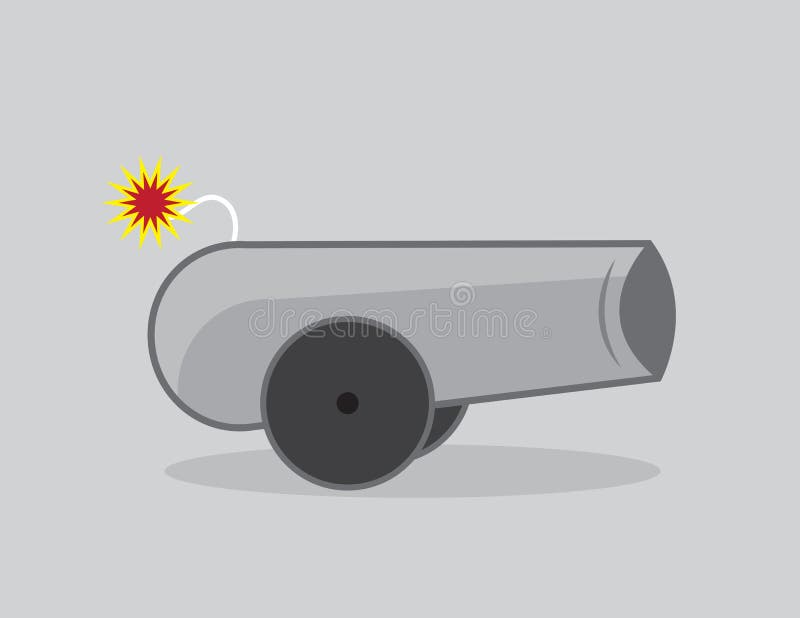 Cannon stock vector. Illustration of metal, fire, shoot - 37243424
