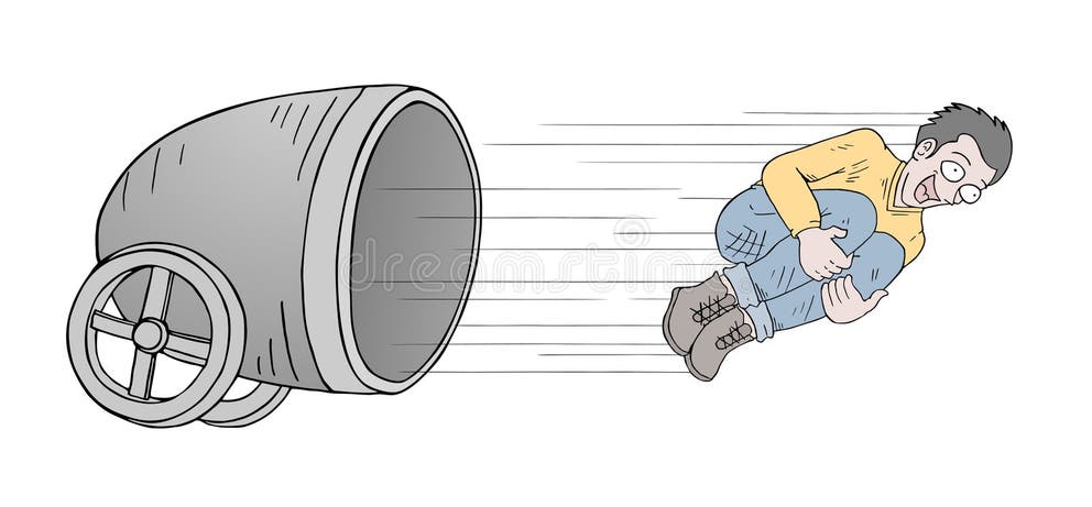 Cannon man shooting stock vector. Illustration of shooting - 270101494