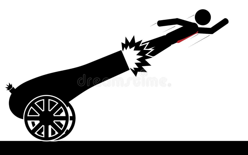 Cannon man stock vector. Illustration of daredevil, figure - 41756329