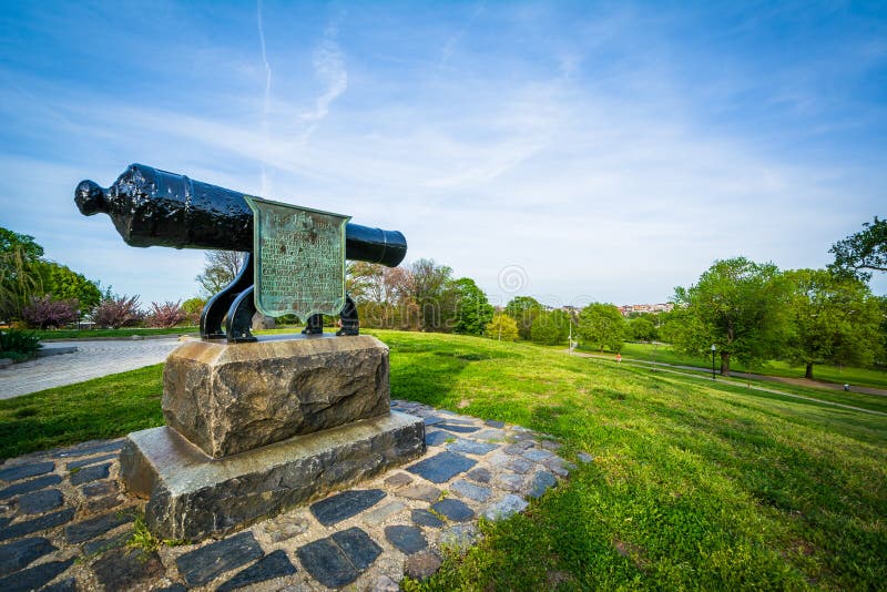 Cannon at Patterson Park, in Baltimore, Maryland. Stock Image - Image ...