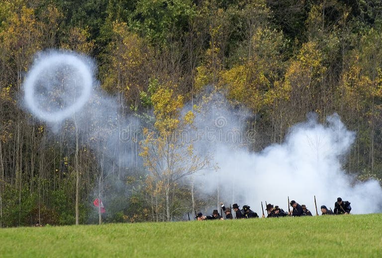 Cannon Shot Blast, Civil War Reenactment Editorial Stock Photo - Image ...