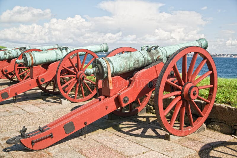 The Cannon Stands Guard in Kronborg Castle Stock Image - Image of ...