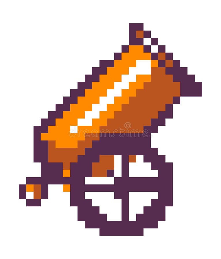 Pixelated Cannon, Weapon for Arcade Game Design Stock Vector ...