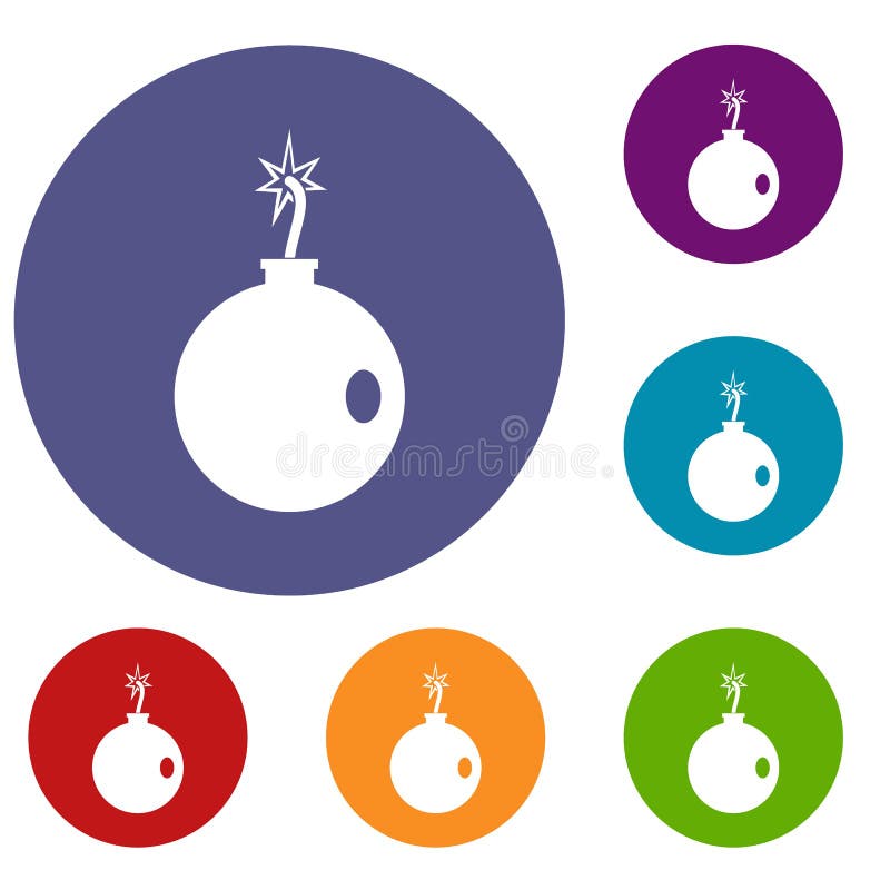 Cannonball icons set stock vector. Illustration of flat - 96661261