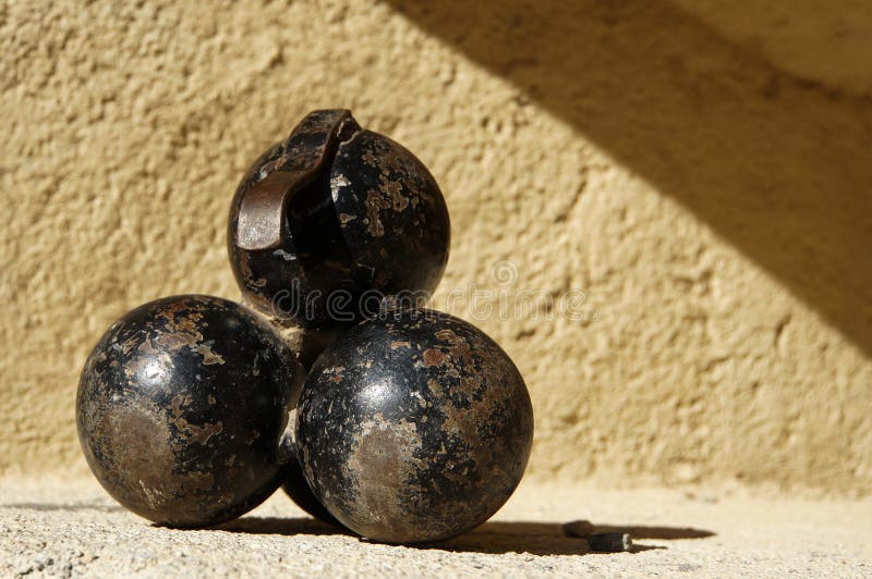 Stacked Pile Of Old Cannonballs Stock Image - Image of shot, details ...