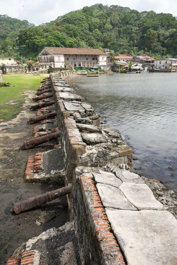 Cannons Lining Colonial Fort Wall Stock Photo - Image of fort, wall ...