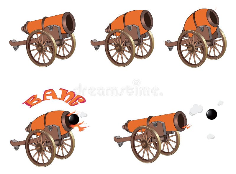 Cannons for You Design and Computer Game Stock Vector - Illustration of ...