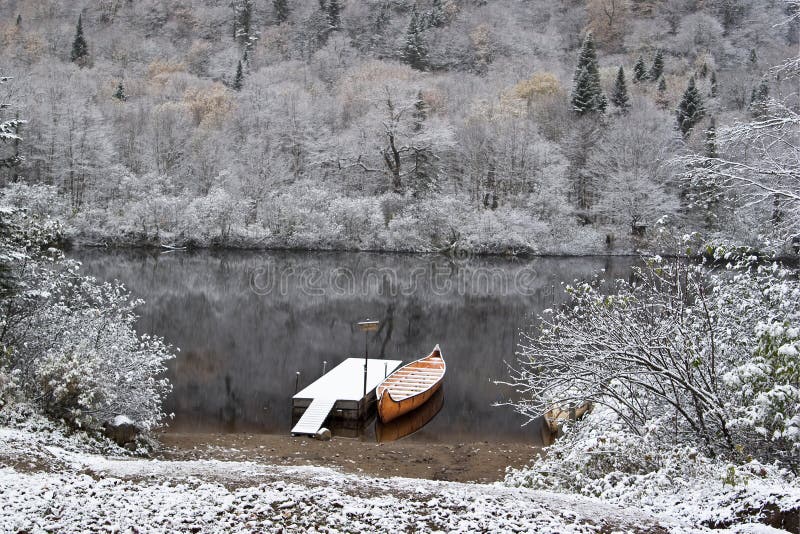 Canoe stock photo. Image of freezing, snow, canoe, cold - 12690848