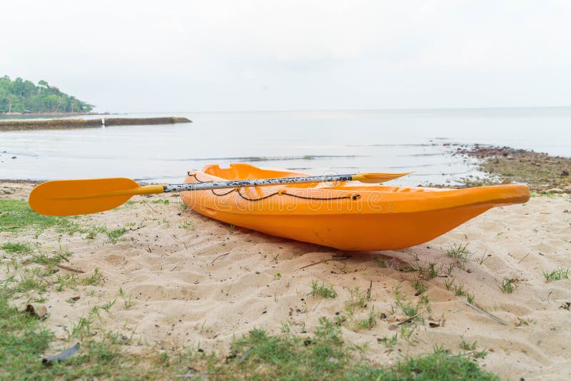 Canoe on beach stock photo. Image of activity, landscape - 90354052