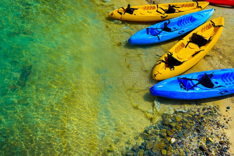 Canoe boats stock photo. Image of kayaking, ocean, shore - 53863168