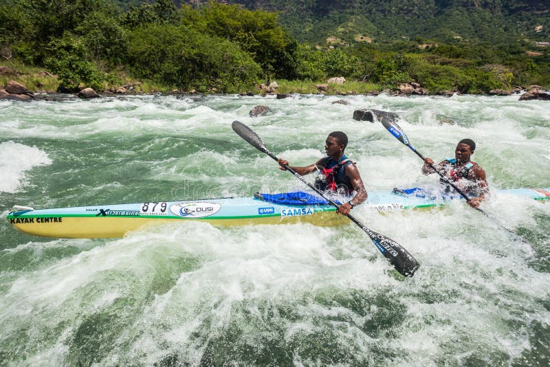 Canoe Dusi Race River Rapids Action Editorial Photo - Image of boys ...